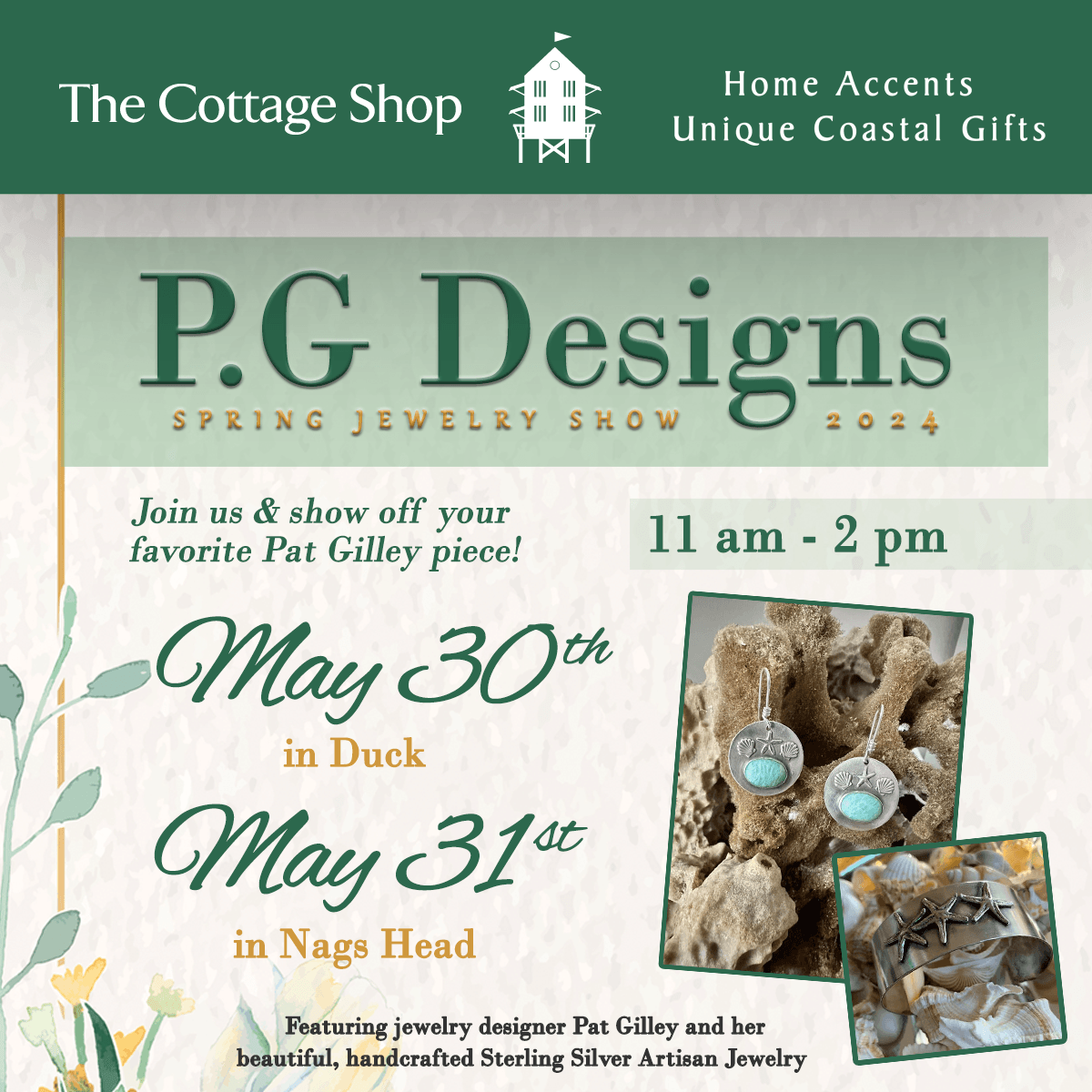 P.G. Designs Spring Jewelry Show, May 30th & 31st – The Cottage Shop